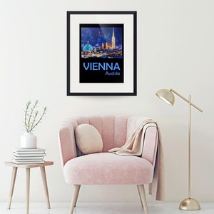 Retro Travel Poster Vienna Austria - Vintage Style Print - Etsy