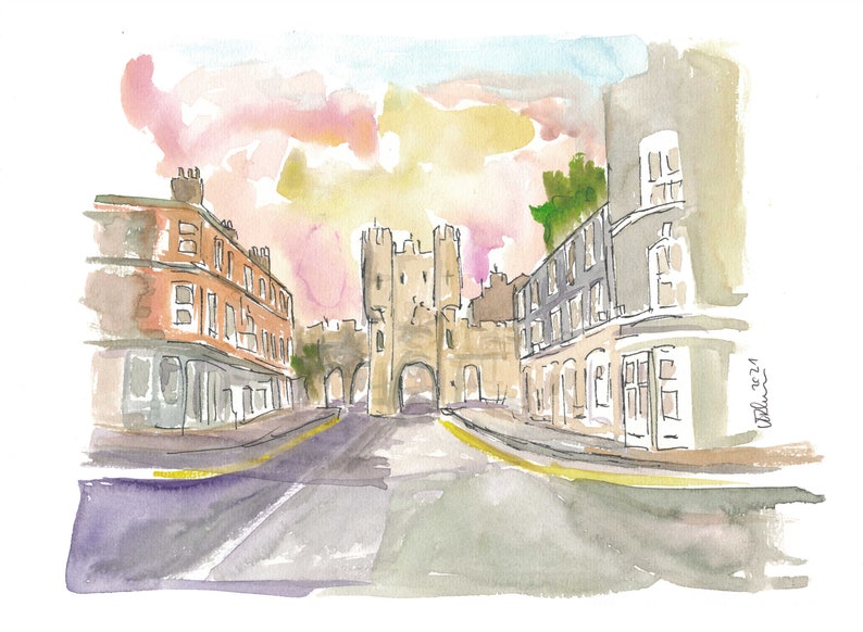 York Yorkshire Old Town Micklegate Street Scene - Limited Edition Fine ...