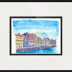 Copenhagen Nyhavn Waterfront Scene in Denmark Painting - Limited ...