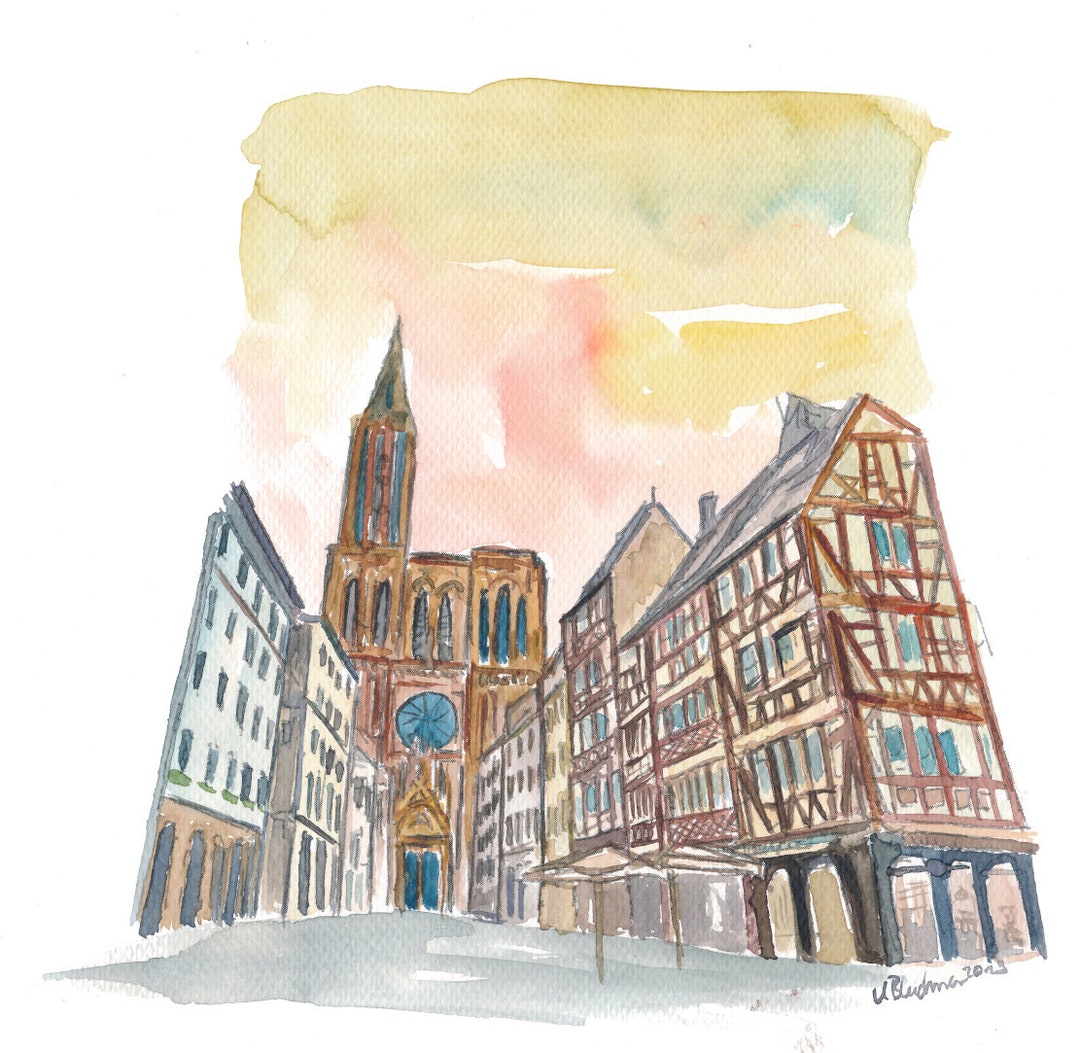 Strasbourg Alsace France Cathedral and Truss House- Limited Edition ...
