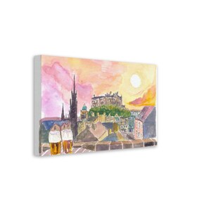 Beautiful Edinburgh Scotland Historic Center and Castle Viewpoint ...