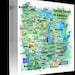 USA Midwest State Illustrated Travel Poster Map With Touristic ...