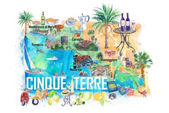 Corniglia Cinque Terre Liguria Italy Map