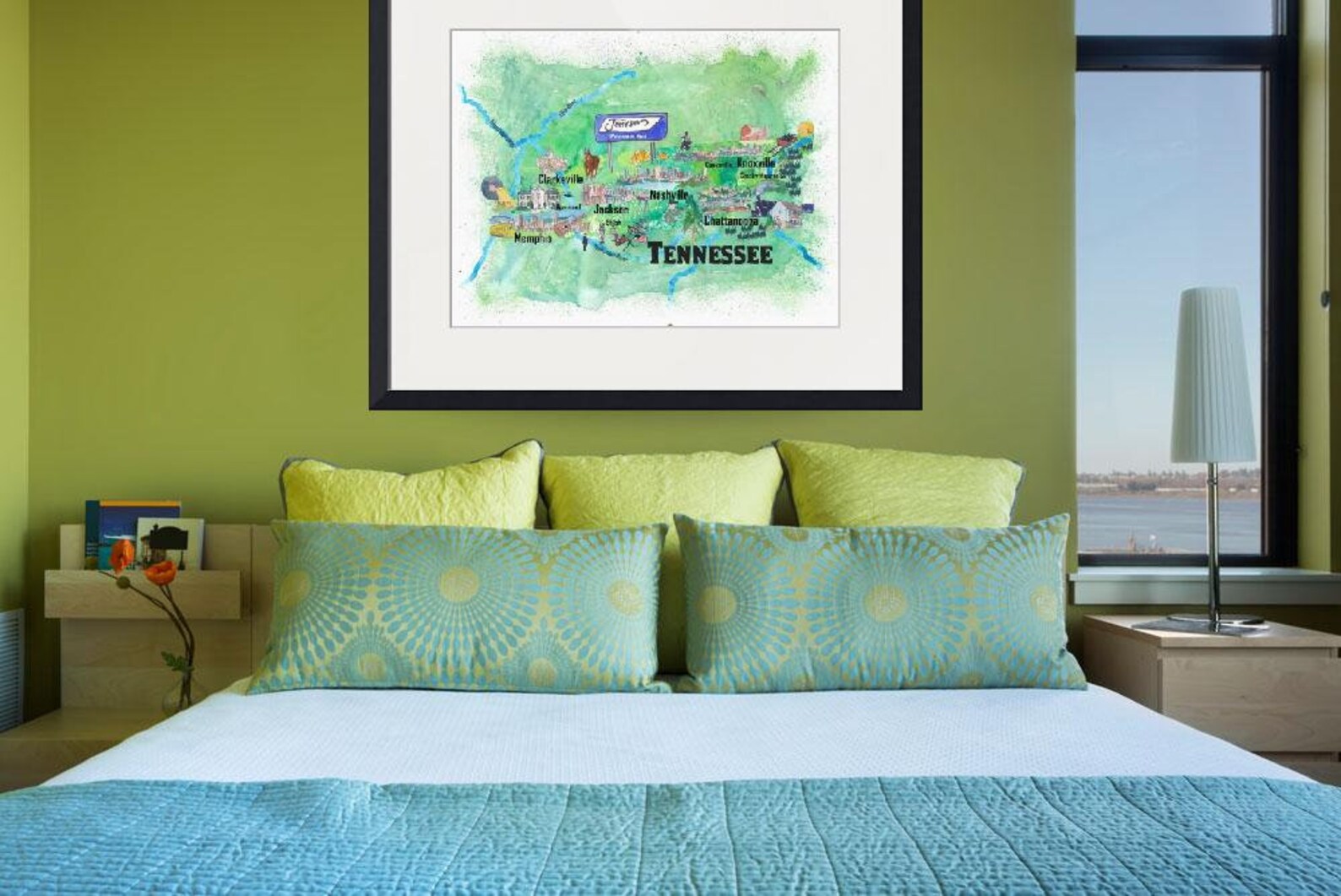 USA Tennessee State Travel Poster Map With Tourist Highlights - Etsy