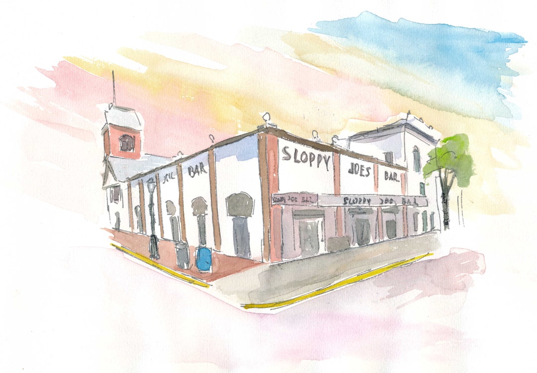 Key West Florida Bar Duval Street Scene - Original Painting & Art Print ...