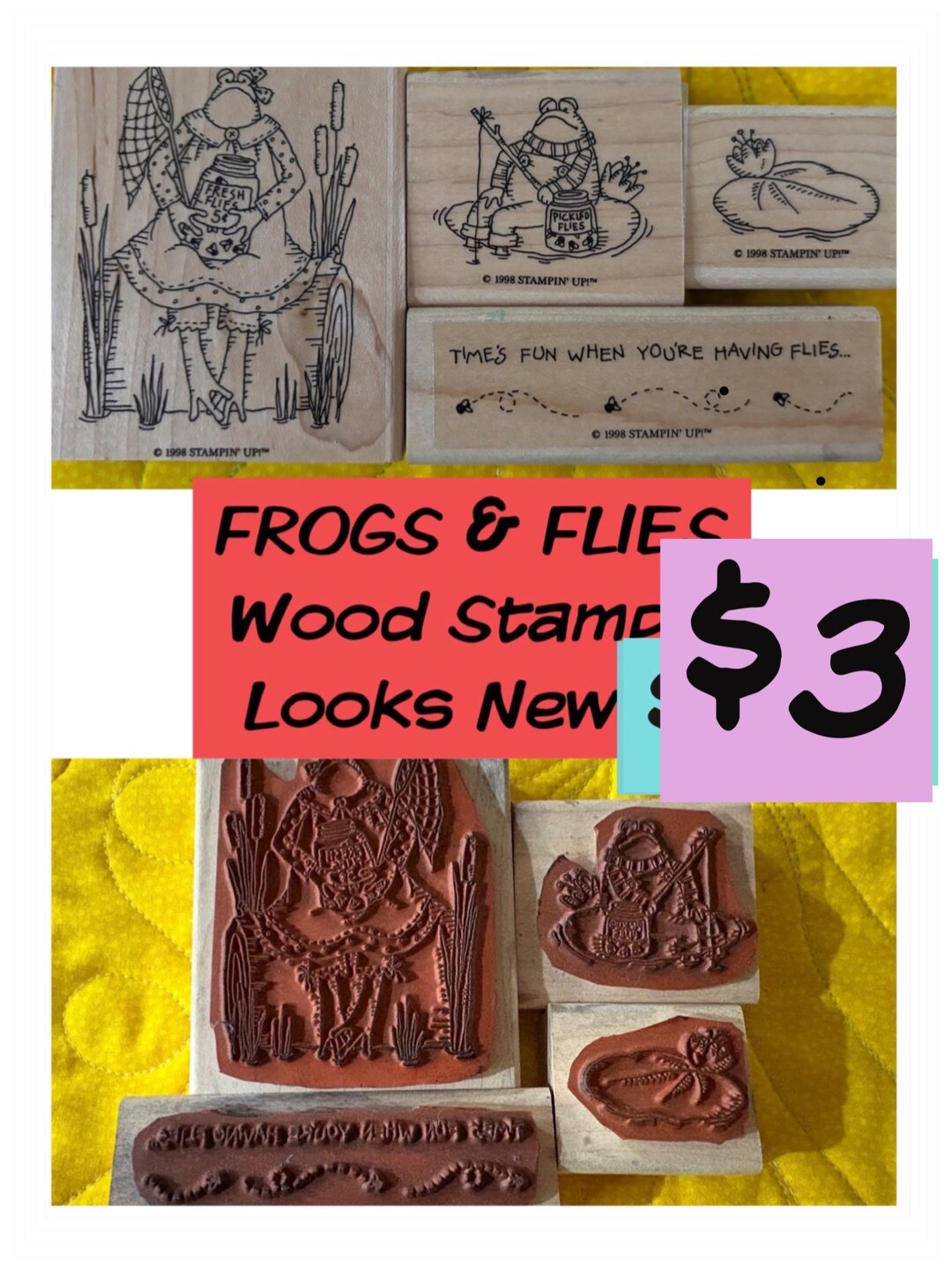 FROGS & FLIES- Vintage Stamp Set - Etsy