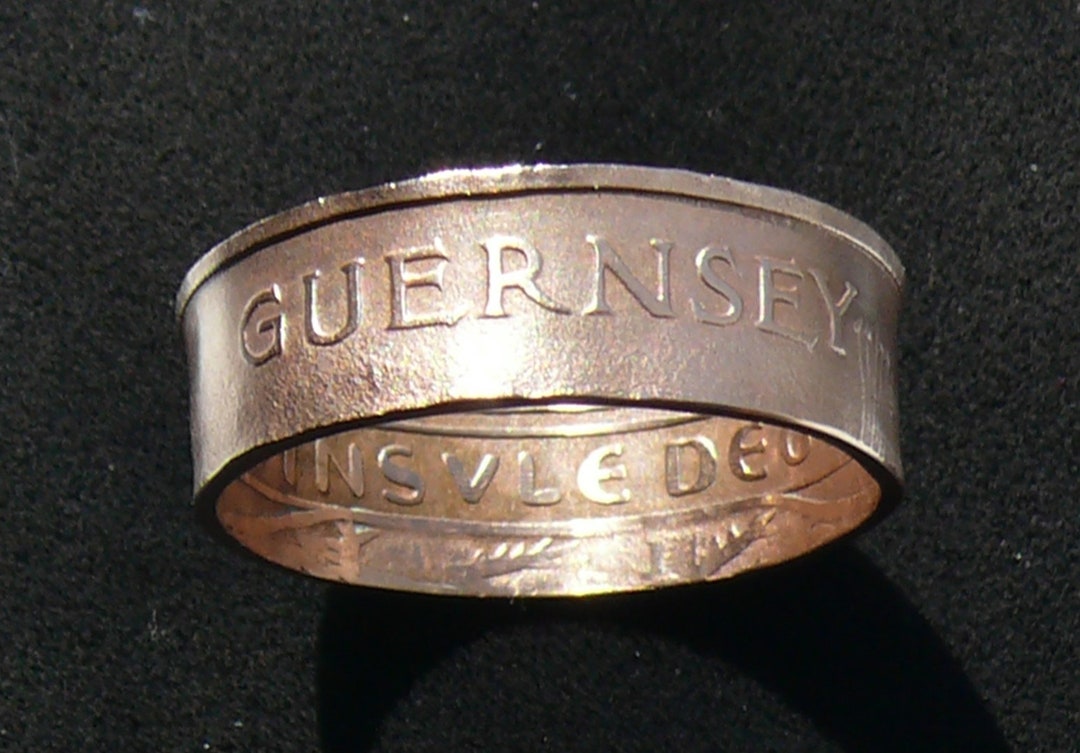 Bronze Coin Ring 1956 Guernsey 4 Doubles Ring Size 9 1/2 and - Etsy UK