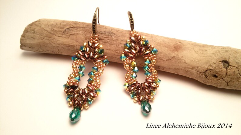 Earrings Pattern With Swarovski Bicone - Beads PATTERN Antique Lock ...