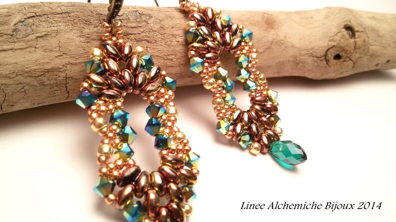 Earrings Pattern With Swarovski Bicone - Beads PATTERN Antique Lock ...
