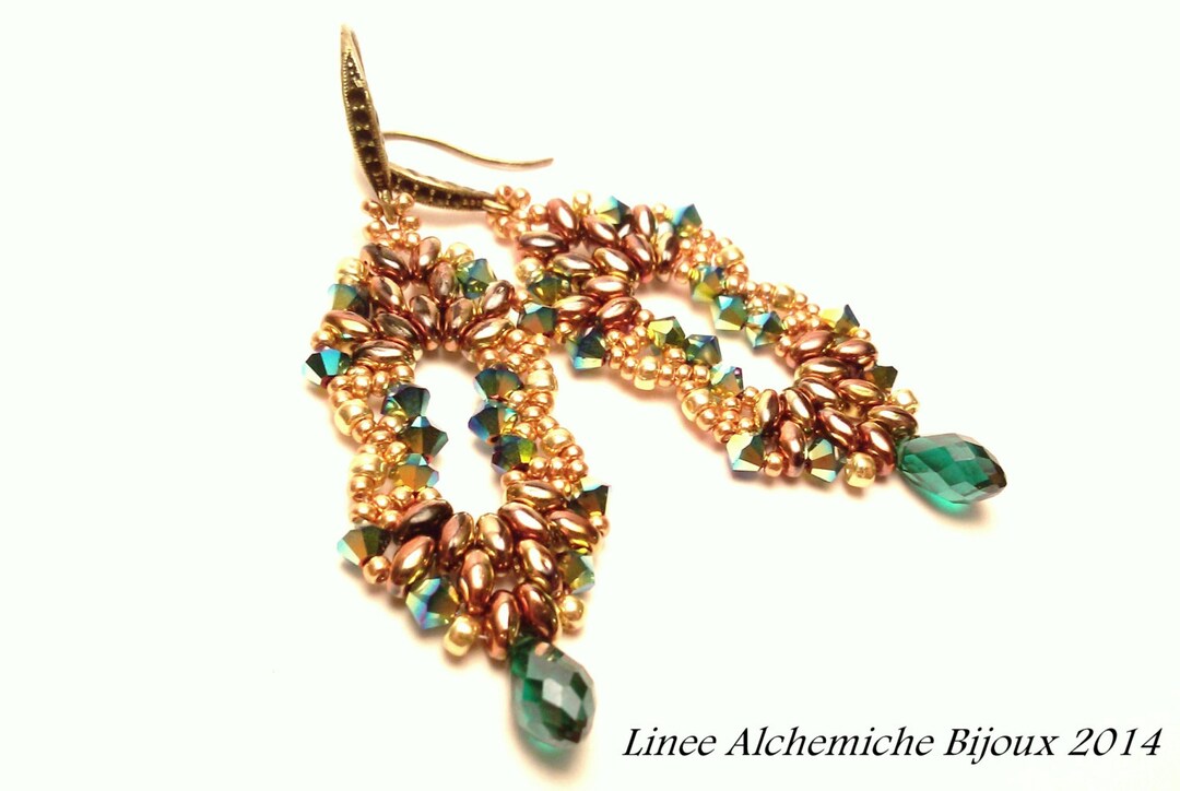 Earrings Pattern With Swarovski Bicone - Beads PATTERN Antique Lock ...