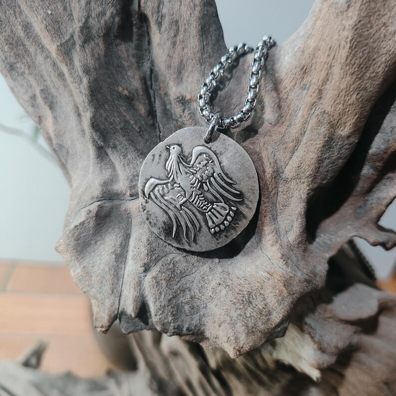Handmade Ancient Greek Silver Coin Necklace Vintage Cretan Eagle ...