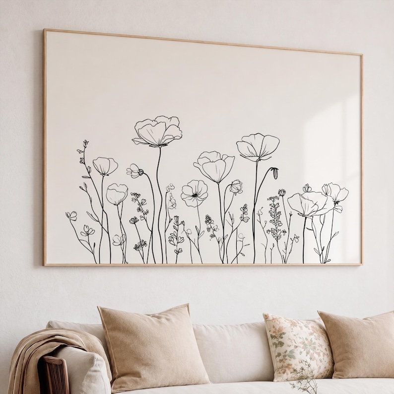 Horizontal Frame Mockup, DIN A Poster Mockup, Large Wall Art Mockup ...