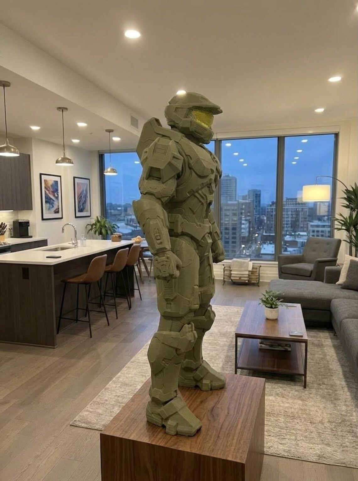 3D Printed Master Chief Halo Statue 80 Cm Tall - Etsy