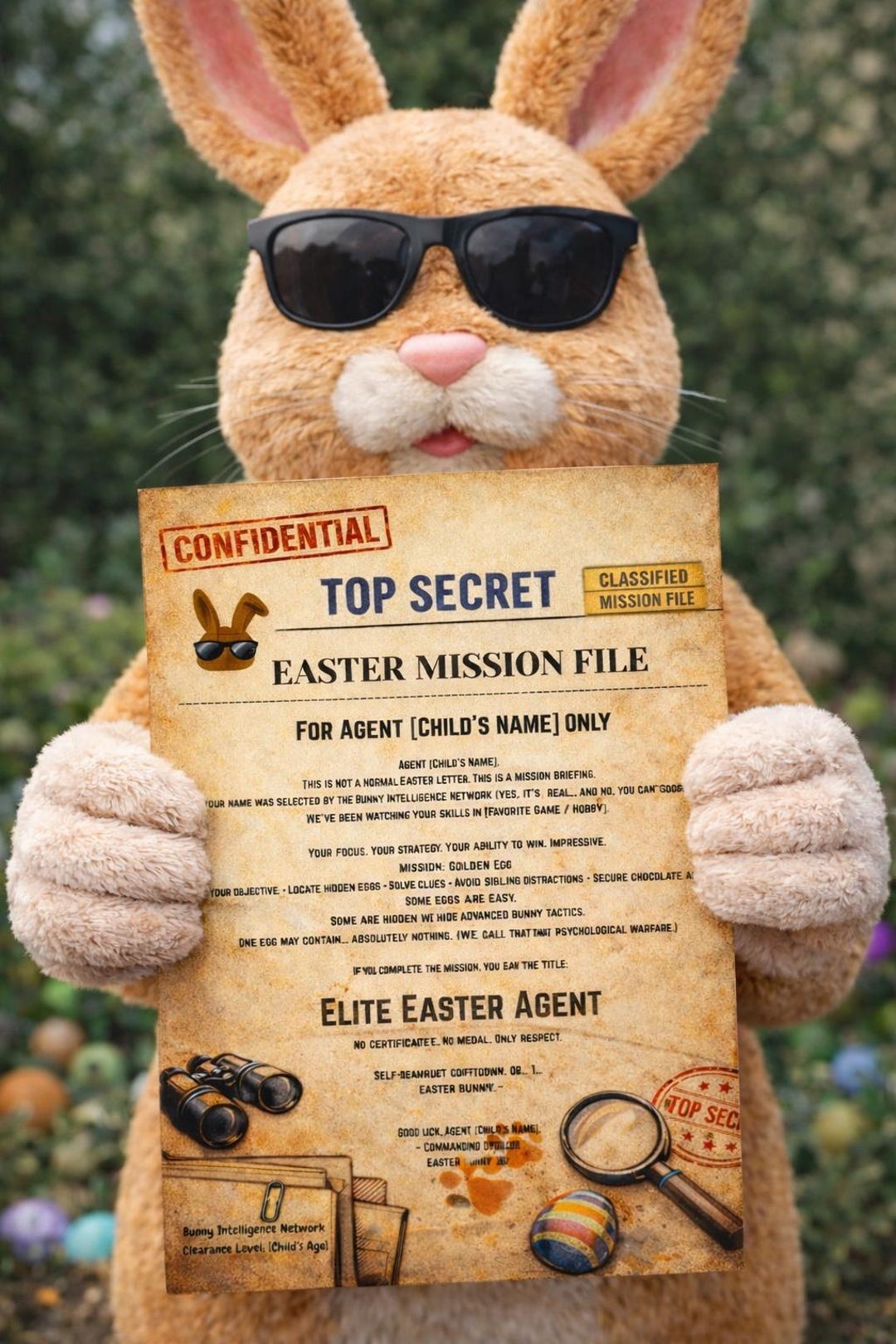 Personalized Easter Mission Letter for Kids, Secret Agent Easter ...