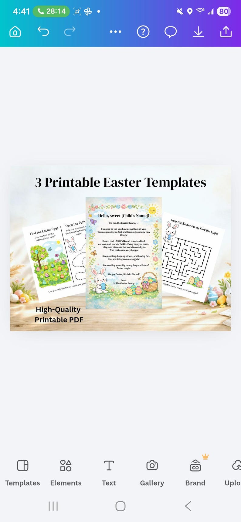 Personalized Easter Bunny Letter | Kids Easter Activity Pages (PDF ...