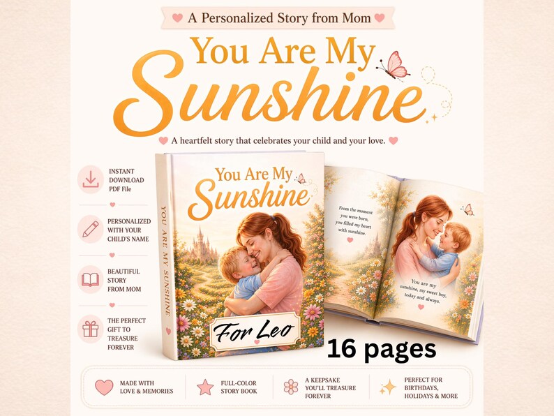 My Son I Love You Book Personalized for Leo, Emotional Gift From Mom ...