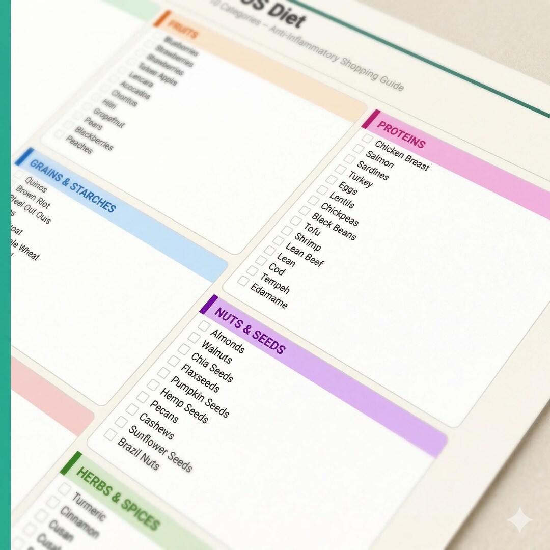 PCOS Grocery List | Anti-inflammatory Shopping Guide (digital Download ...