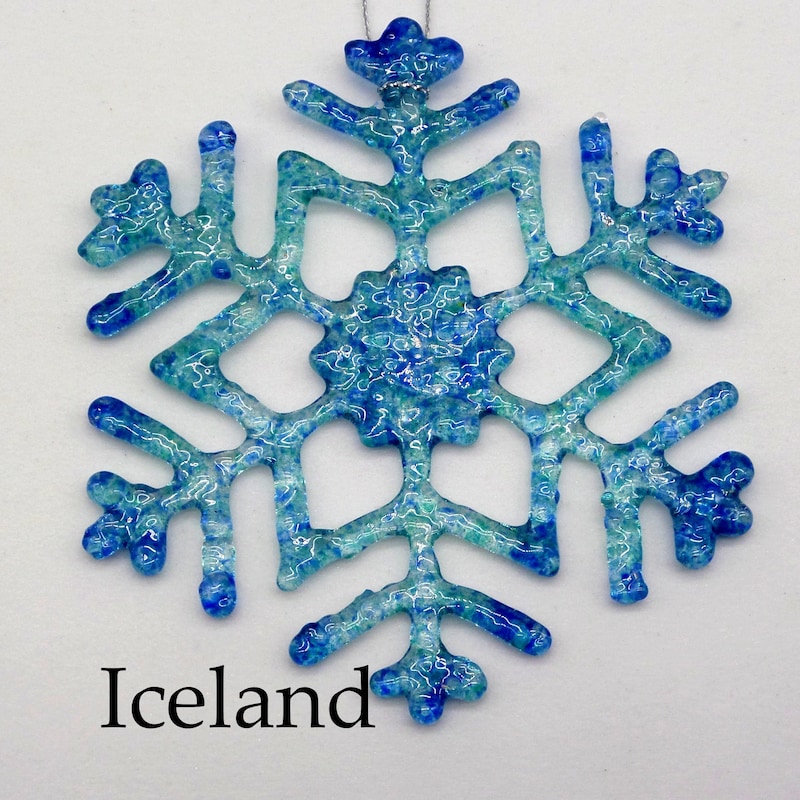 Teal Glass Snowflake - Etsy