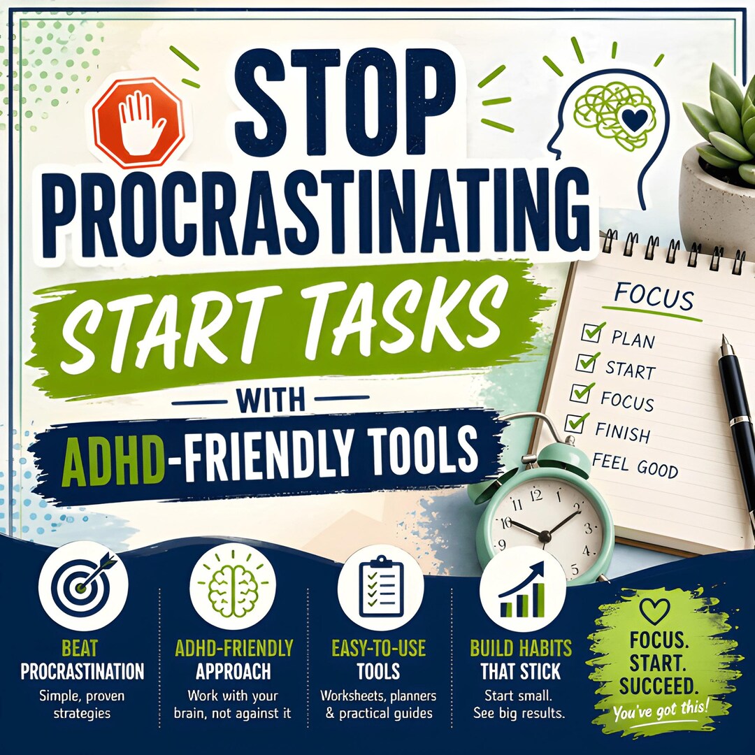 ADHD Task Initiation Workbook Getting Started Executive Function ...