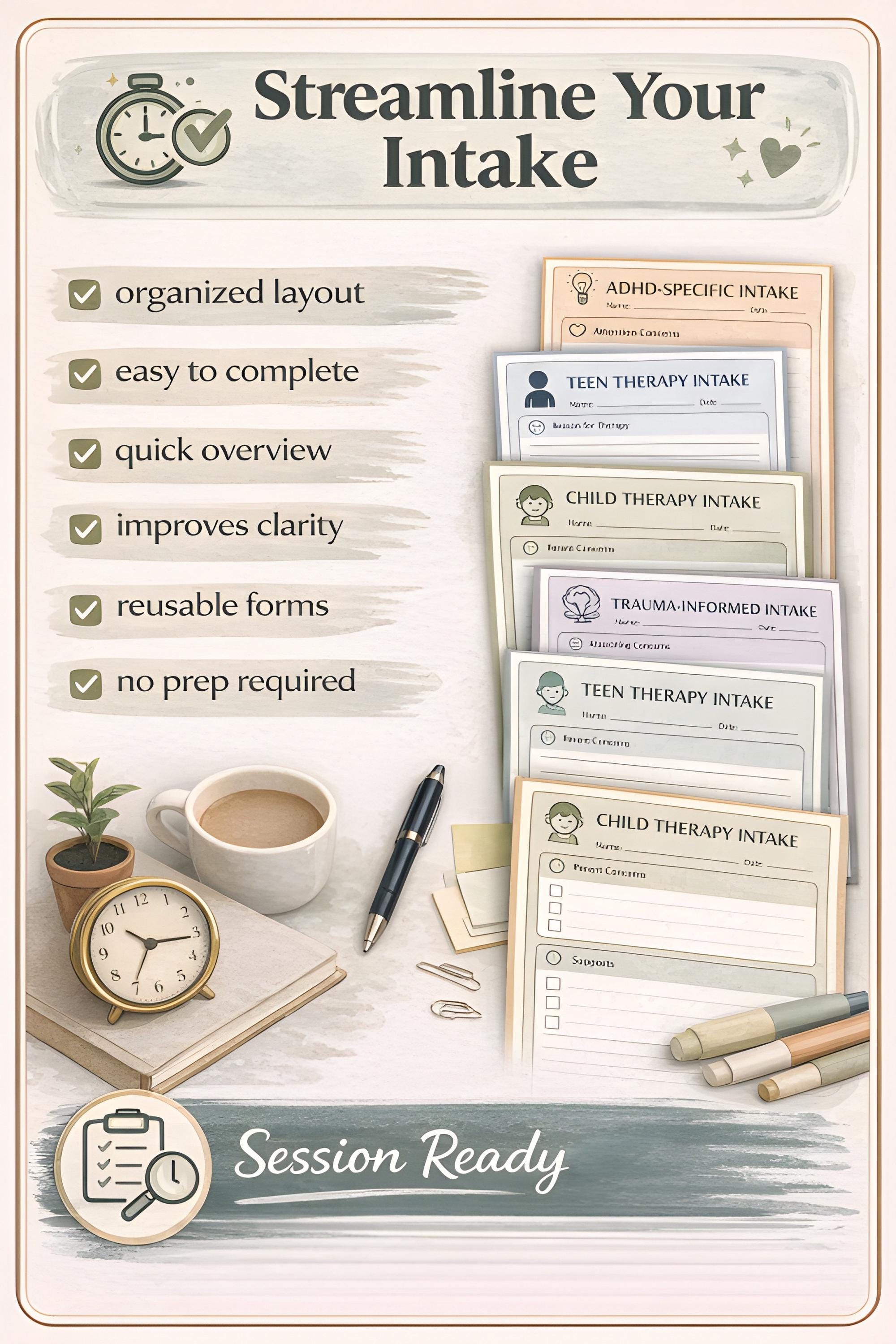 Therapy Intake Forms Bundle, Child Teen Parent Counseling Assessment ...