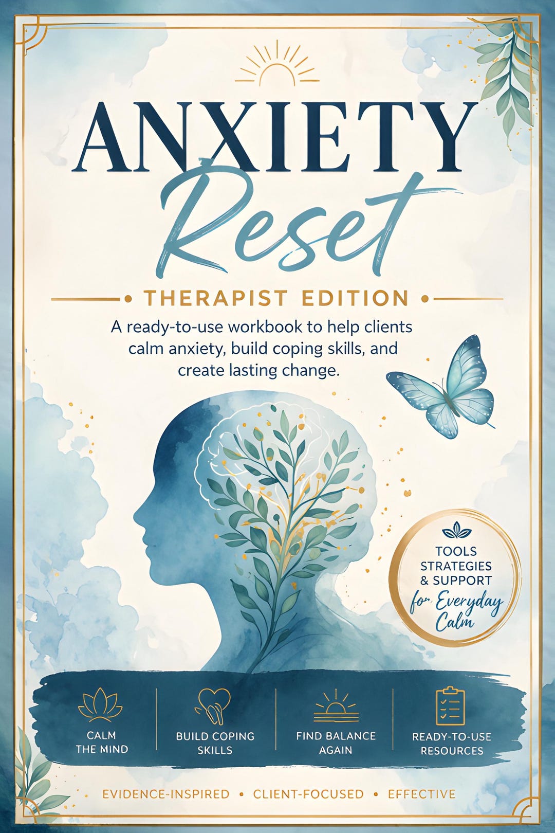 Anxiety Reset Workbook Therapist Edition | CBT Therapy Tools for Adults ...