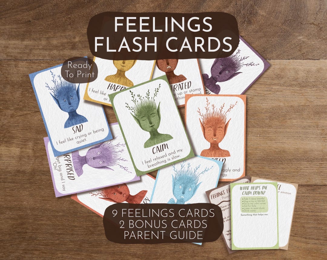 Feelings Flash Cards for Kids | Emotional Regulation Tool, SEL Activity ...