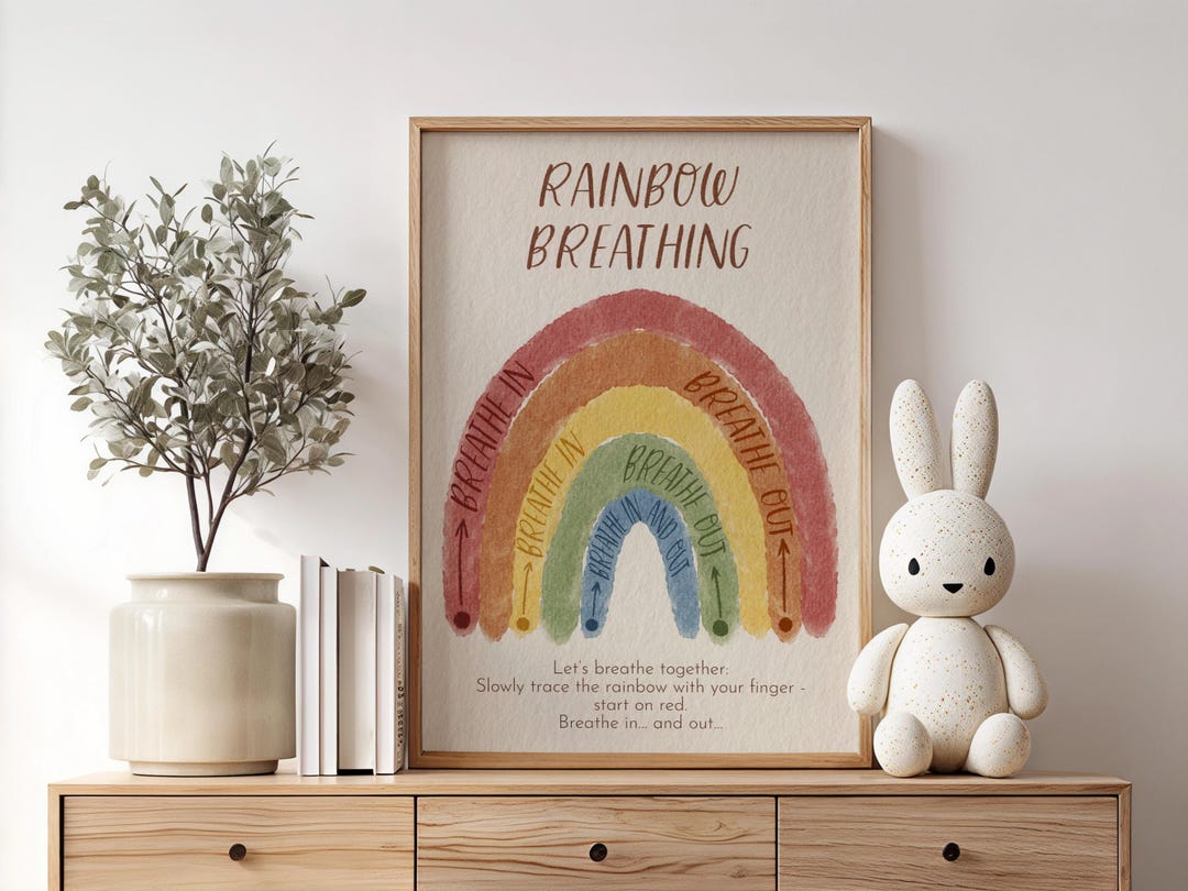 Rainbow Breathing Poster for Kids | Mindfulness Exercise, Calm Corner ...