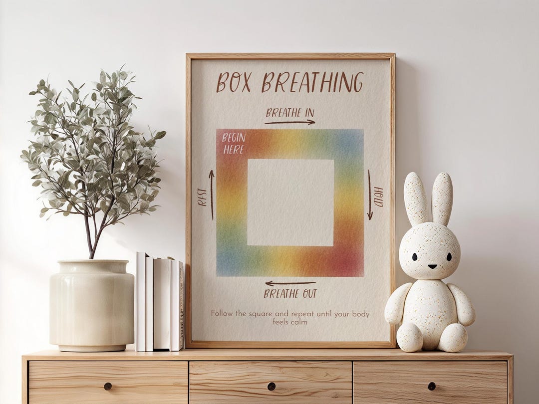 Box Breathing Poster for Kids Printable | Square Breathing Exercise ...
