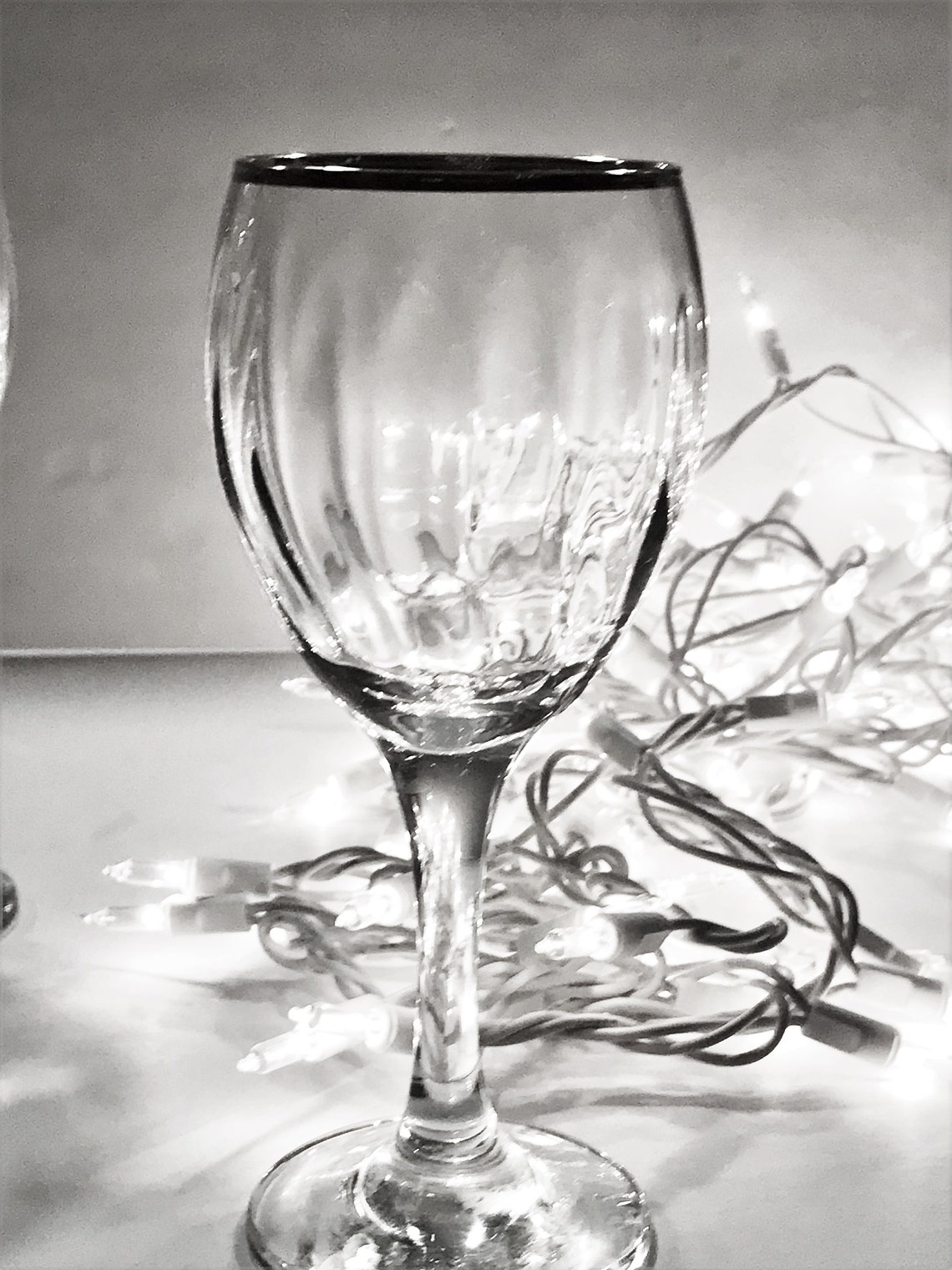 Vintage Optic Gold Rim Wine Glasses Vintage Barware Stemware Set of 4 ...
