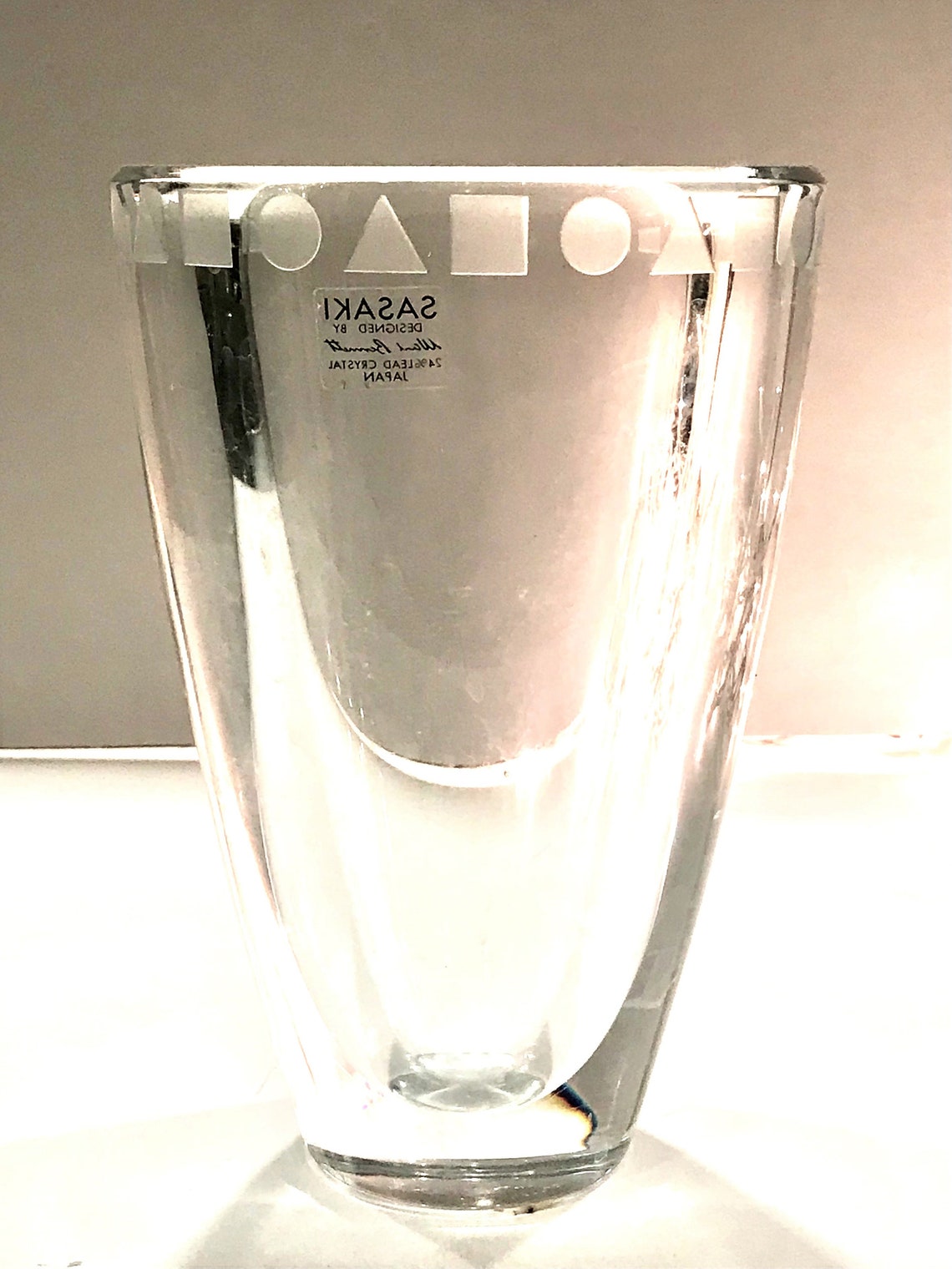 Vintage Sasaki Sengai Japanese Lead Crystal Vase Etched Vase - Etsy