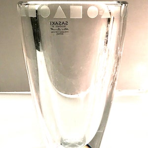 Vintage Sasaki Sengai Japanese Lead Crystal Vase Etched Vase - Etsy