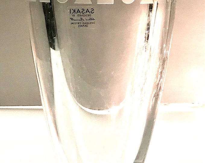 Vintage Sasaki Sengai Japanese Lead Crystal Vase Etched Vase - Etsy
