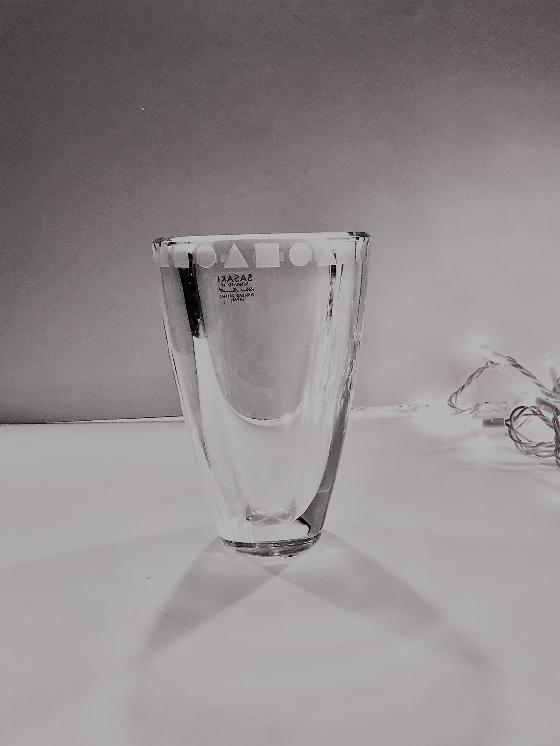 Vintage Sasaki Sengai Japanese Lead Crystal Vase Etched Vase - Etsy