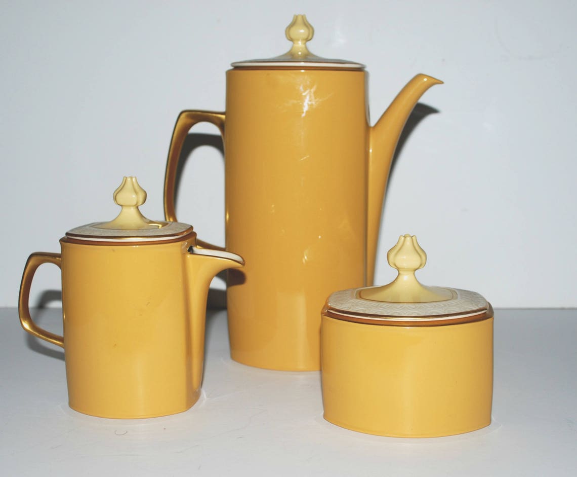 Vintage Franciscan Martinique Coffee Pot Sugar and Creamer With Lids ...