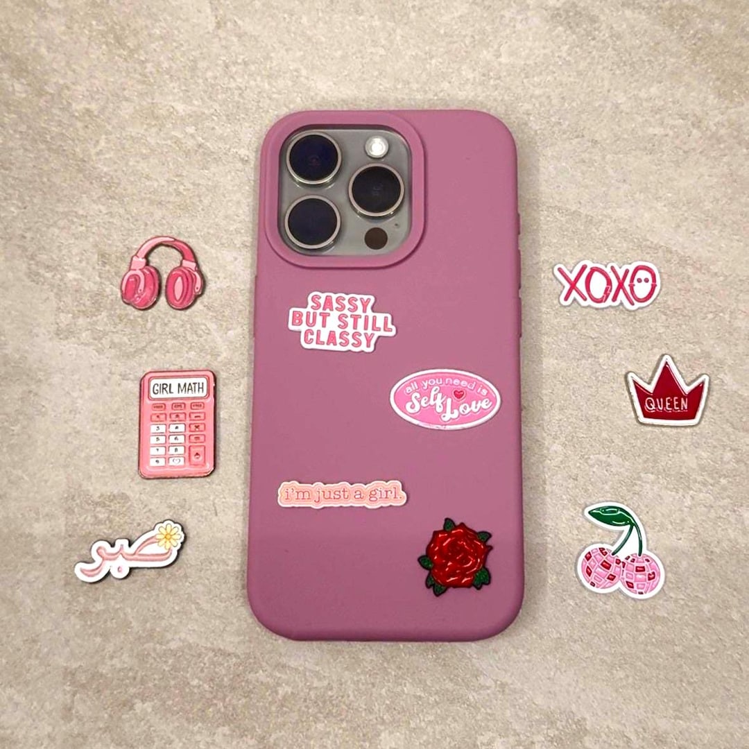 Accessories Flower Heart Bow Metal Phone Sticker – Aesthetic ...