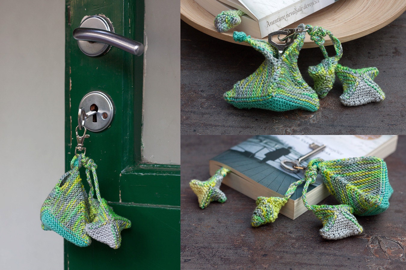 Geometric Keychain Fiber Keychain Knitted Keychain Knitted - Etsy