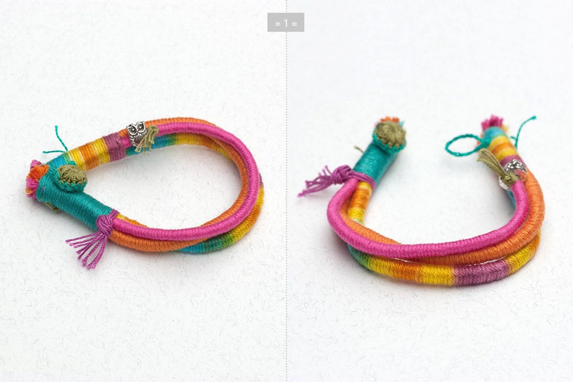 Colorful Bracelet Friendship Bracelet Fiber Art Jewelry - Etsy