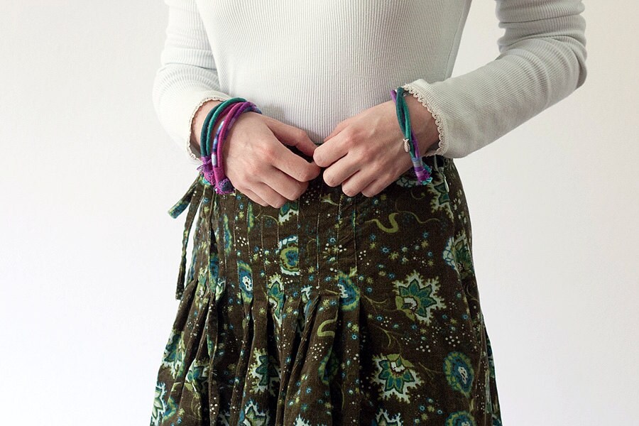 Friendship Bracelet Fiber Art Jewelry Wrapped With Metal - Etsy