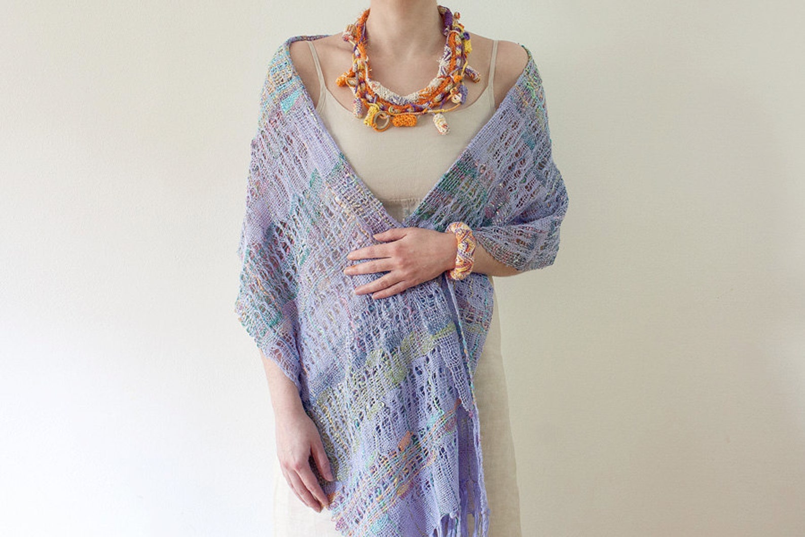 Lavender Handwoven Summer Scarf - Etsy