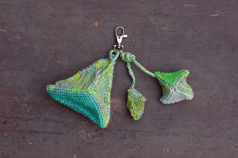 Geometric Keychain Fiber Keychain Knitted Keychain Knitted - Etsy