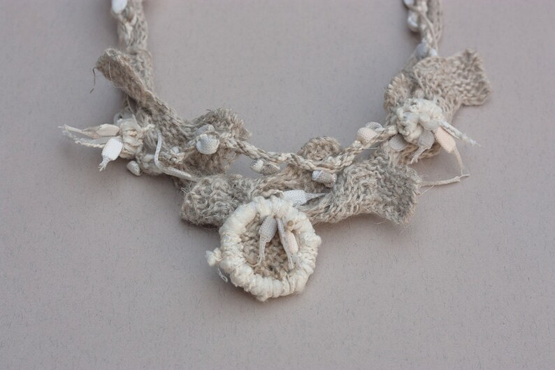 Multi Strand Necklace, Knitted Necklace, Rustic Necklace, Knitted ...