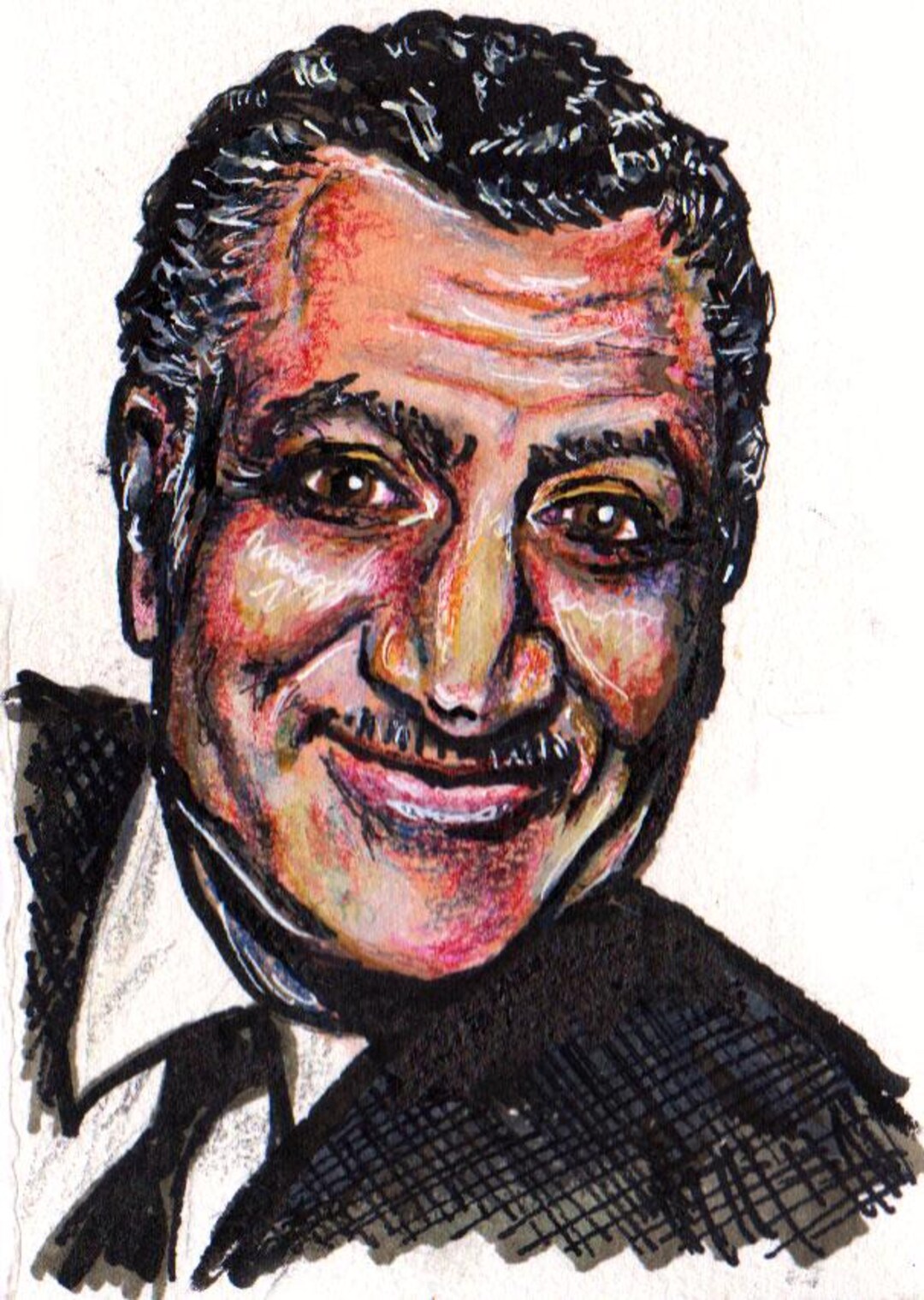 Gamal Abdel Nasser 4x6" Mixed Media Drawing جمال عبد الناصر - Etsy
