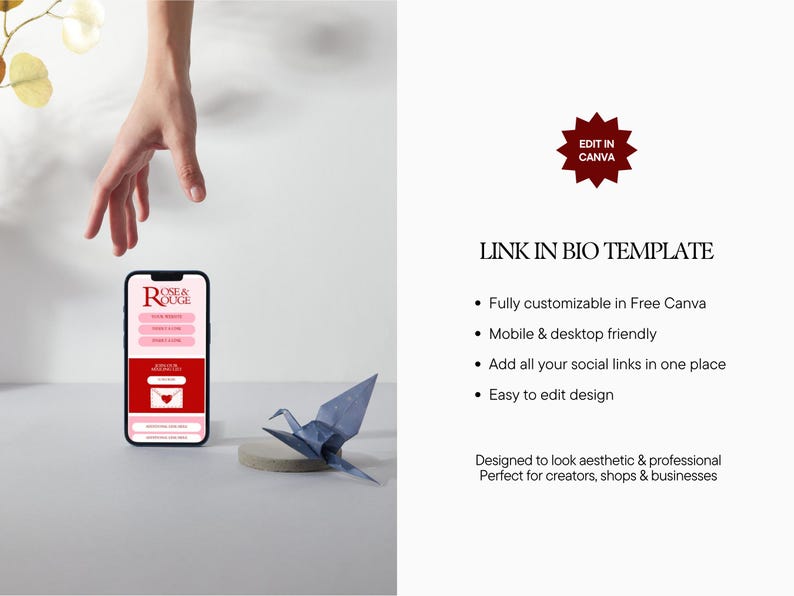Canva Link in Bio Template Landing Page Website Design, Modern ...