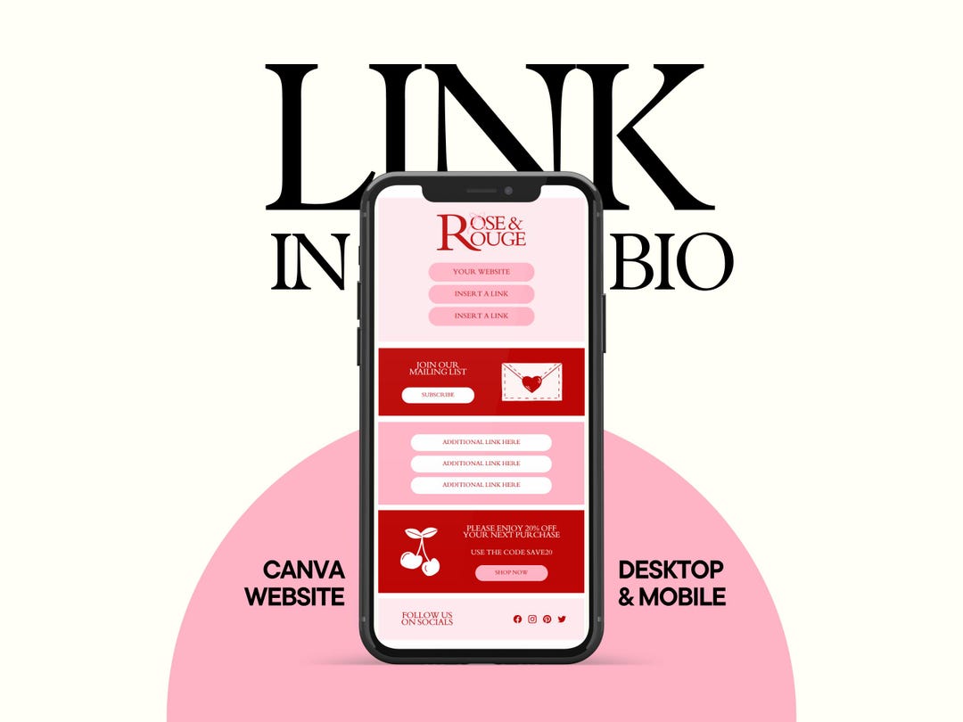 Canva Link in Bio Template Landing Page Website Design, Modern ...