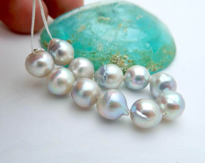 Rare Lovely AA+ AA Ultra Colorful Japanese Akoya Baroque Silver Tan ...