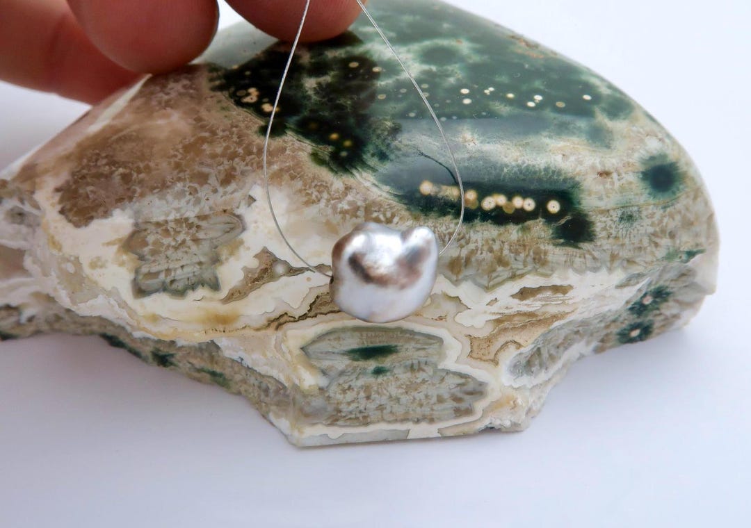 STUNNING AAA Genuine Cook Islands Keshi Pearl - Rich Black Silver ...