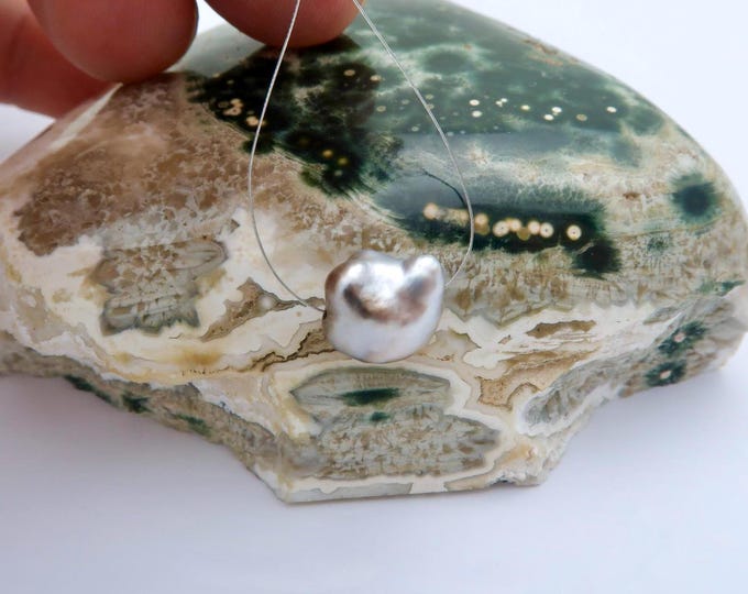 STUNNING AAA Genuine Cook Islands Keshi Pearl - Rich Black Silver ...