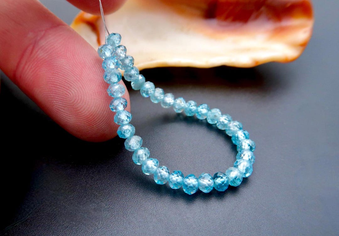 All New Rare Blue Zircon Sparkling Faceted AAA High Gem Beads - 19 ...