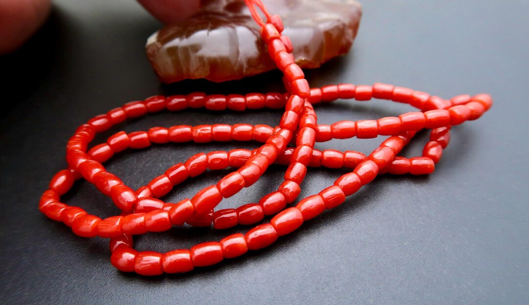 Stunning AAAAA Corsica Island Mediterranean Deep Blood Red Coral Bead ...