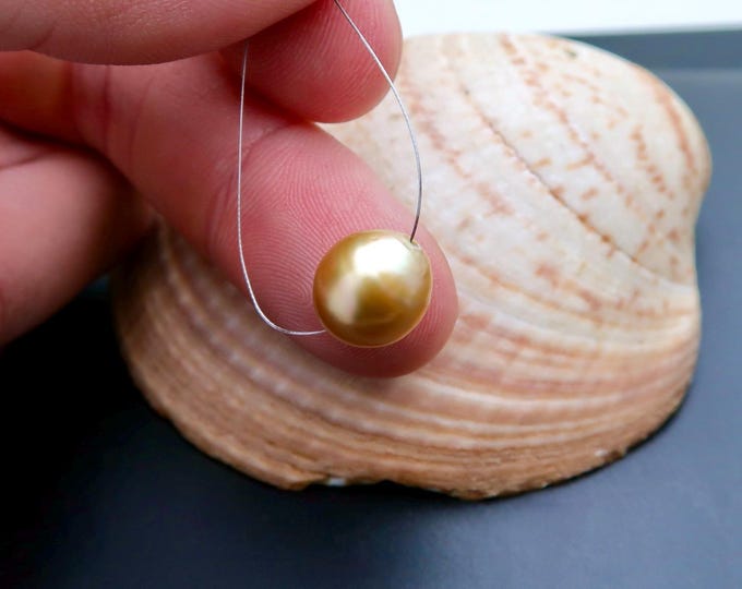 Beautiful AA+ Palawan Philippines South Sea Rich Gold Pearl 10.6x11.8mm ...